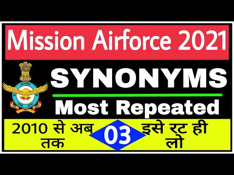 Top 100 Synonyms For Air force 2021 | Part 03 | Air force Previous 10 Years Synonyms | Most Repeated