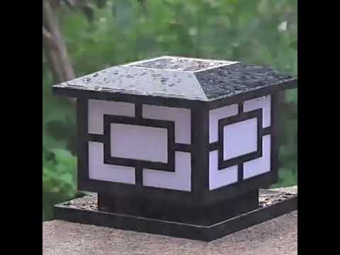 how to install solar pillar light on fence? garden decoration wireless
