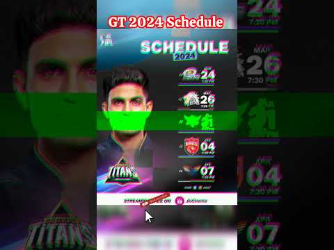GT 2024 Schedule || IPL schedule 2024 || IPL 2024 schedule #ipl2024 #ipl #gt #mivsgt