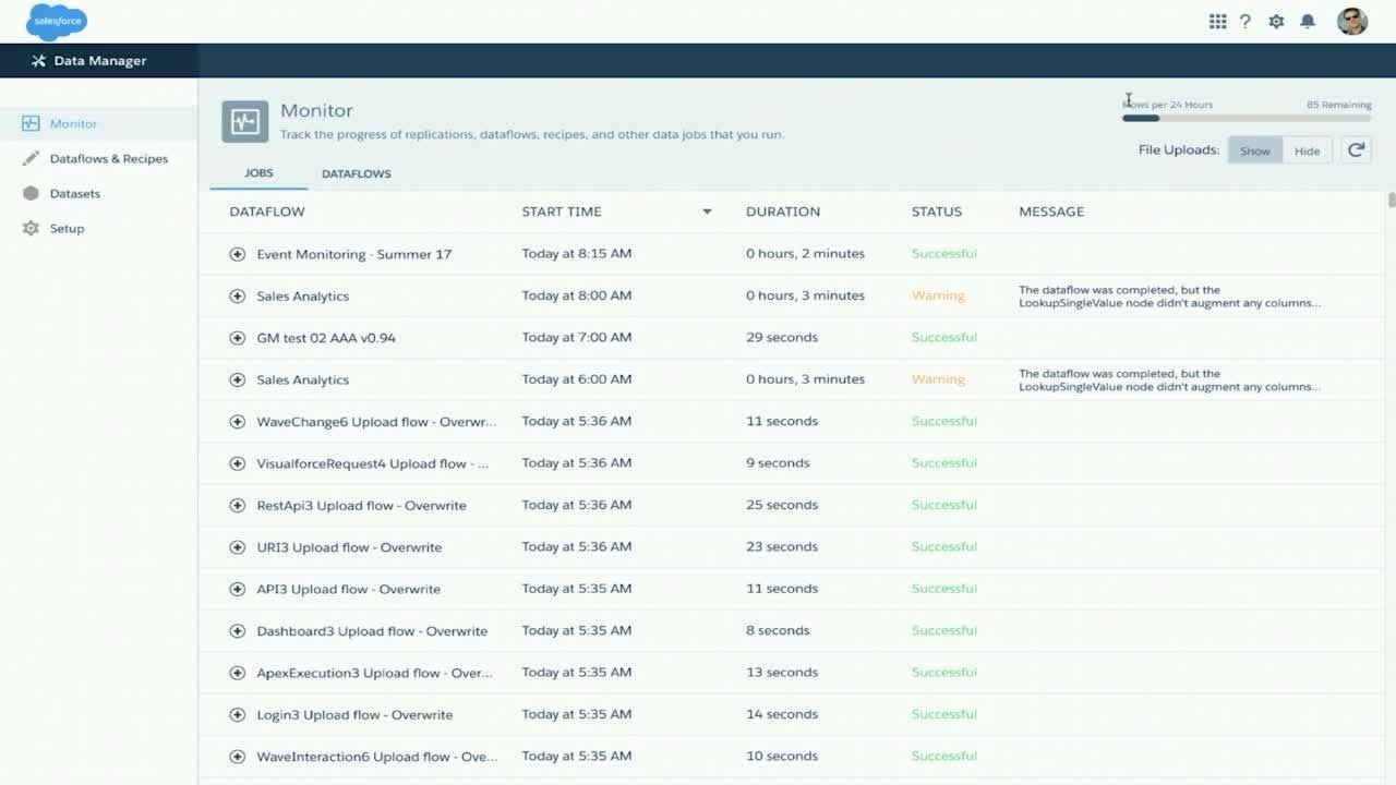 Platform Einstein Analytics: Data Import: Improved Scheduling