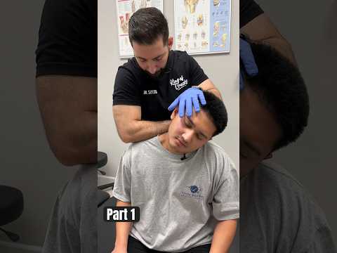 Part 1: His neck has been stuck facing the right! 😳 #kingofcracks #chiropractor #torticollis