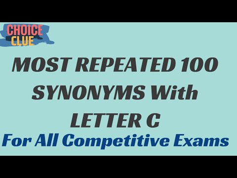 Enhance English Vocabulary: 100 Synonym Words with Letter C (2020)