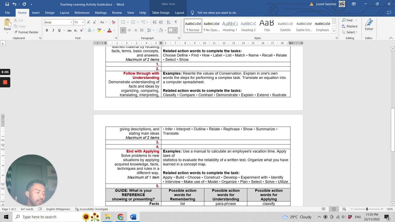 Teaching-Learning Activity Guide