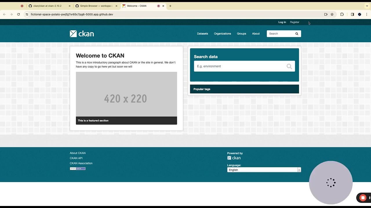 Installing CKAN on GitHub Codespaces