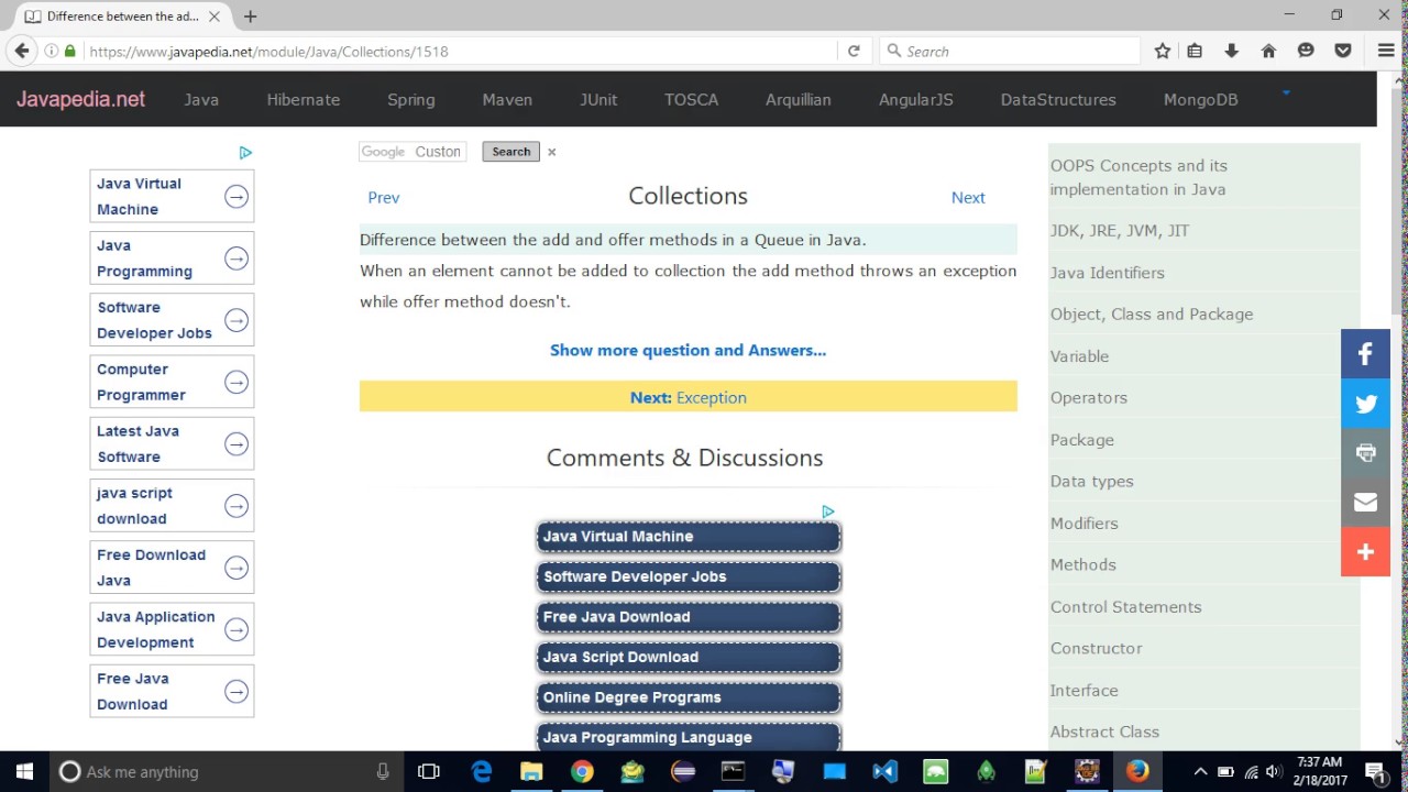 Difference between the add and offer methods in a Queue in Java. | javapedia.net