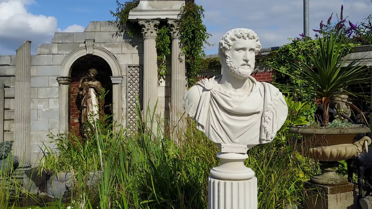 Classical Garden Statue Bust by the David Sharp Studio Antoninus Pius