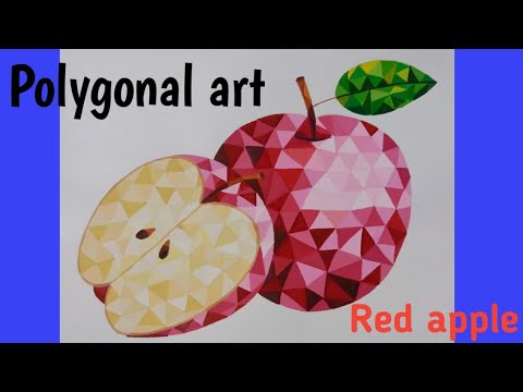 #Polygonal_Red_Apple_Work#easy_step_by_step (Monochromatic Colour Scheme)