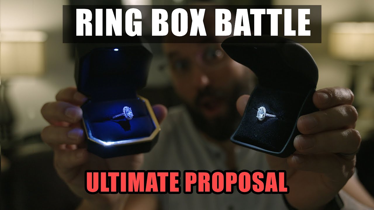 THE BEST ENGAGEMENT RING BOXES FOR THE ULTIMATE SURPRISE PROPOSAL. Box with a light and a flat box