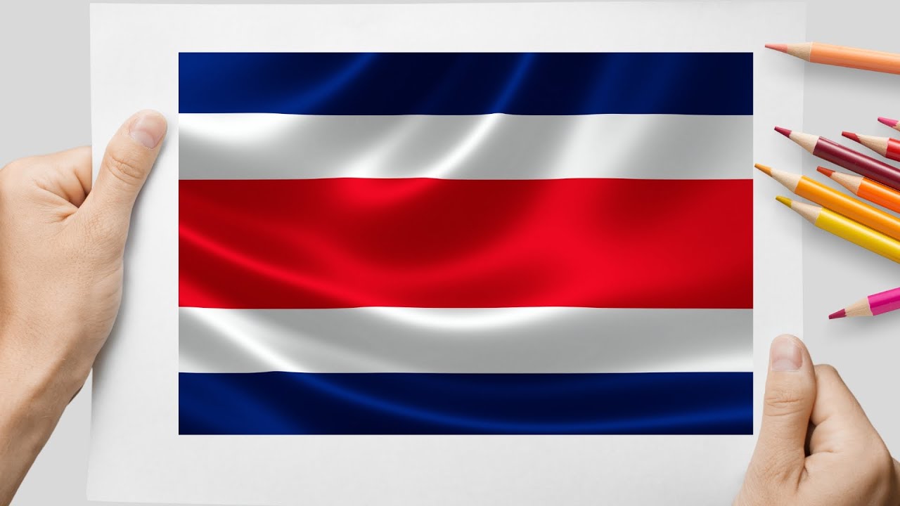 How To Draw Costa Rica Flag - Easy Drawings and Coloring for Beginners