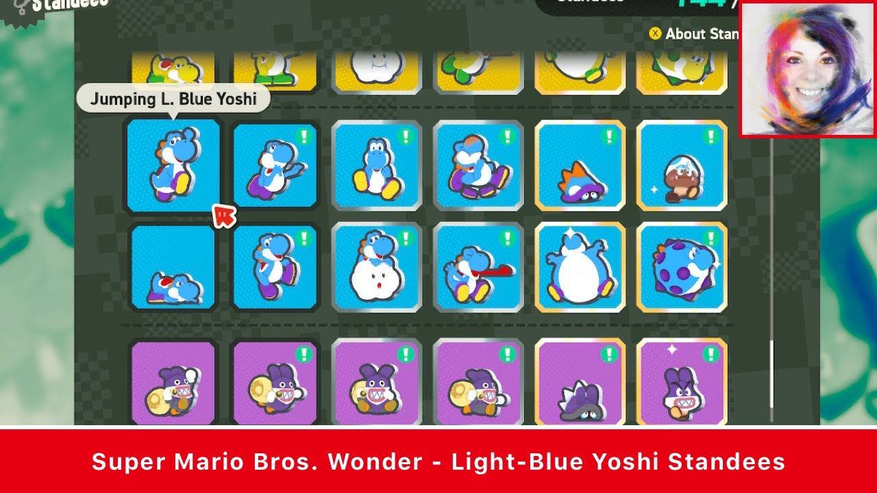 Super Mario Bros. Wonder - Unlocking All The Light-Blue Yoshi Standees