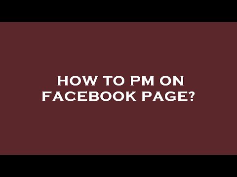 How to pm on facebook page?