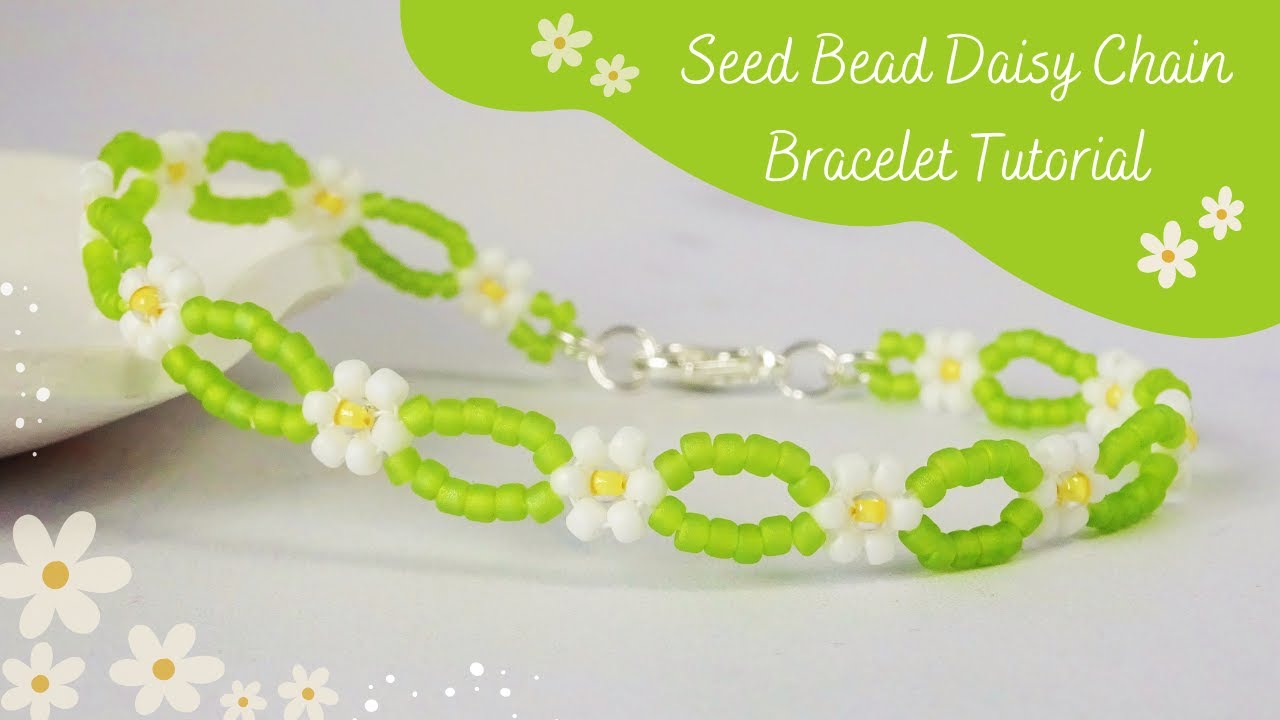 Seed Bead Daisy Chain Bracelet Tutorial / Easy Bead Weaving Tutorial / Beginner Beaded Daisy Chain
