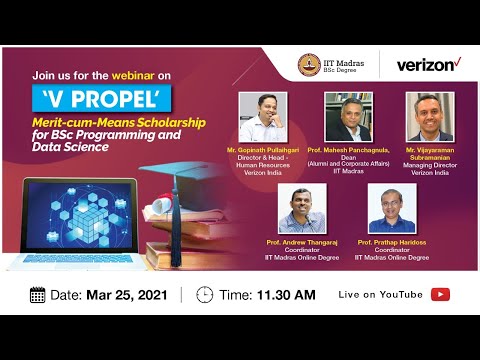 LIVE _ ‘V PROPEL’ - Merit-cum-Means Scholarship for BSc Programming and Data Science