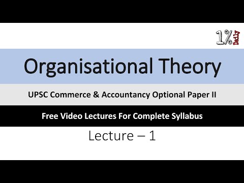 Basics of Organization Theory Video Lecture - Commerce and Accountancy ...