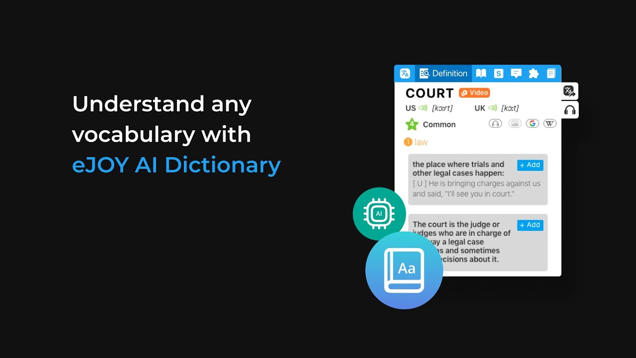 All about the dictionary on eJOY popup | eJOY English