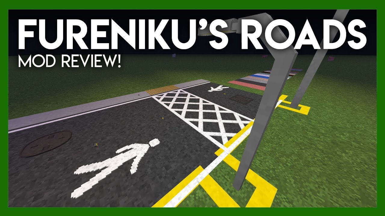 Minecraft Mod Review: FURENIKU'S ROADS! (Streets, Sidewalks, Lighting & More!)