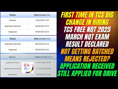 TCS BIG CHANGE | TCS FREE NQT 2025 | March Exam Result Out | Batched Status Meaning | Interview Date