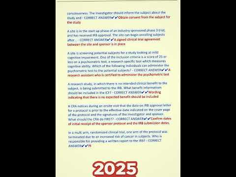 2025 ACRP CP FINAL EXAM TESTBANK LATEST REAL EXAMS 150 QUESTIONS AND CORRECT ANSWERS AGRADE