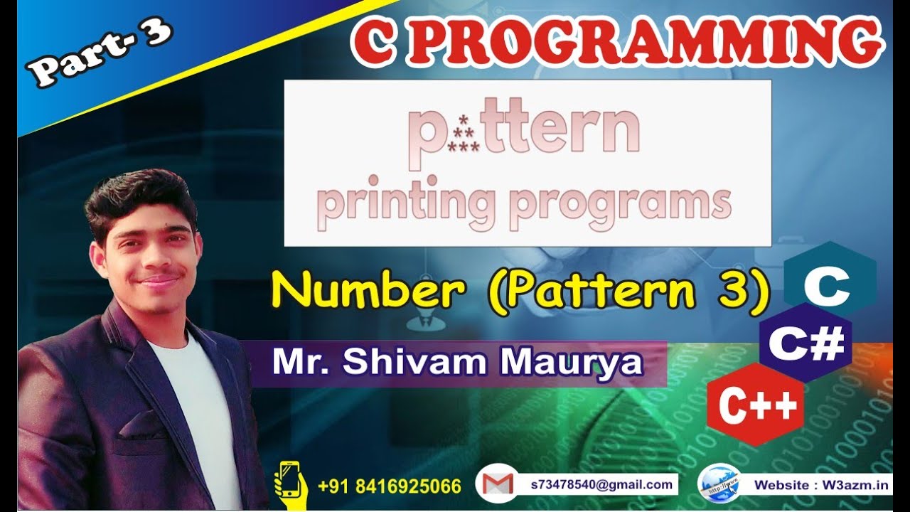 Pattern Programs Tutorial_ Part 3 - Number Pattern (Pattern 3)