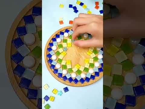 Crafting Beauty: Transforming a Plain Coaster with Stunning Mosaic Tiles!