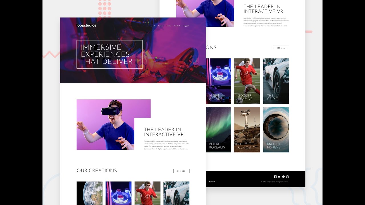Complete Website from Scratch using HTML5 & CSS3 | Loopstudio Landing Page | Hussain Coders