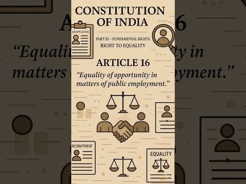 Constitution of India Article 16 #sorts #sortvideo #law