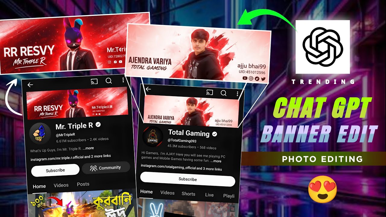 Gaming YouTube Banner Without Photoshop Using AI