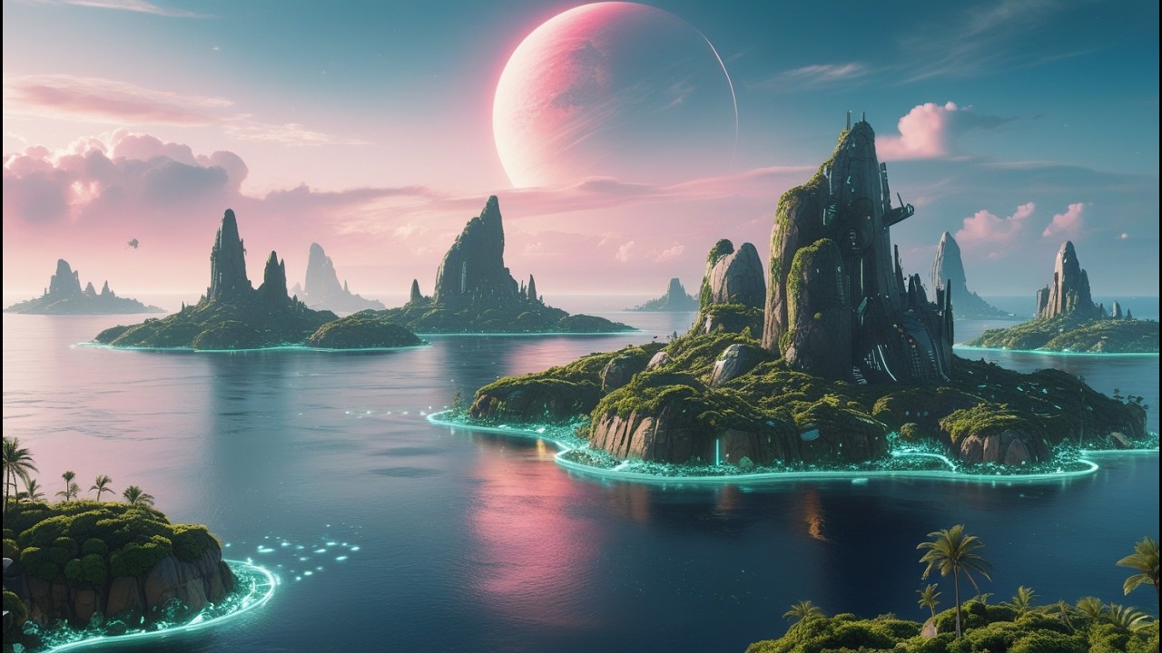 Cosmic Ocean Worlds – 26 Minutes Relaxing Space Ambience | AI Dreamscape (4K)