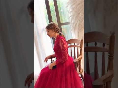 Luxury Wine Red Long Sleeve Prom Dresses