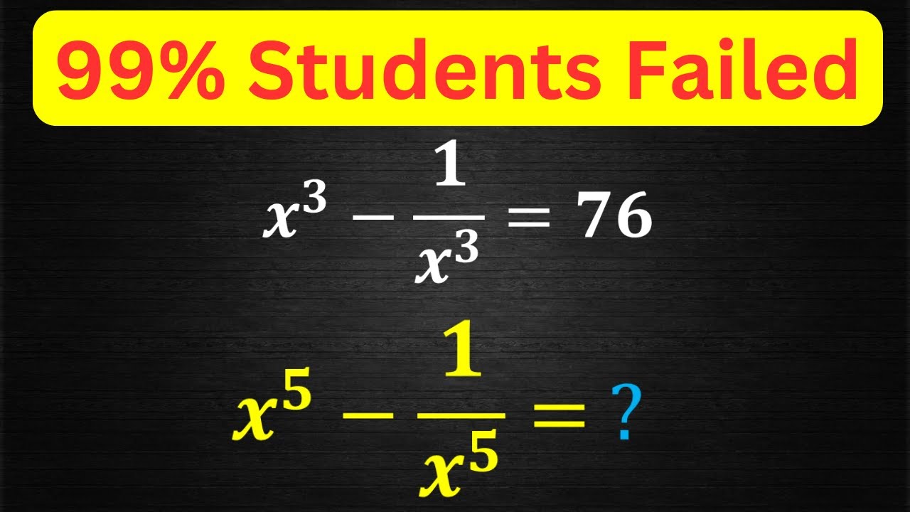 99% Students are Failed | Nice Algebra Math Olympiad Problem | Math Olympiad Question
