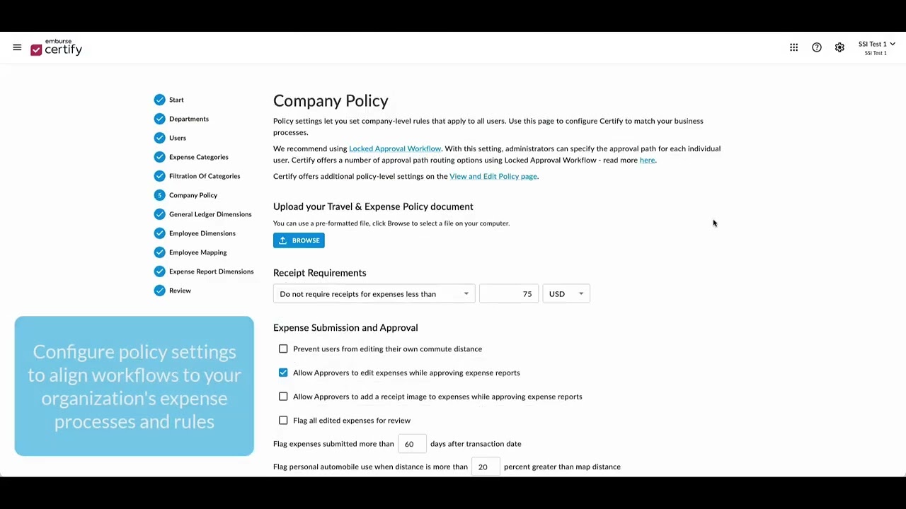 Certify Quick Setup Workflow