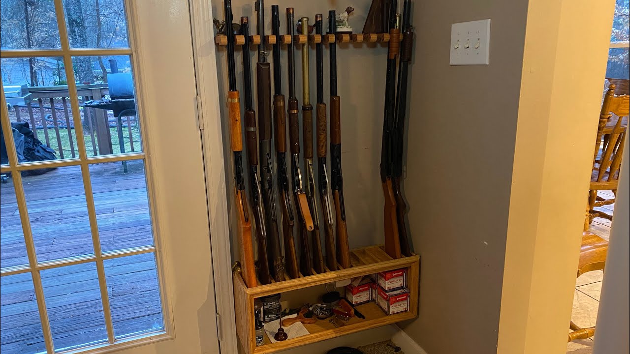 How To Build A Vertical Gun Rack!! DIY. Floating Shelf