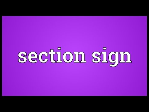 Section sign Meaning
