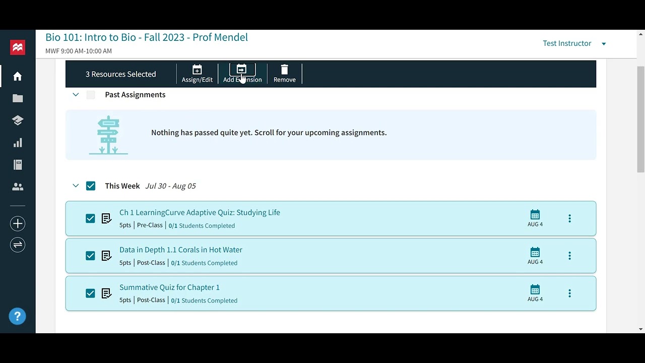 Create due date extensions in Achieve