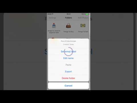 Folder icon: Create a new photo folder in Utiful with an emoji icon for faster orientation