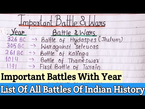 Important Battle In India History | All Battle Of Indian History | List Of Battle & Wars In History