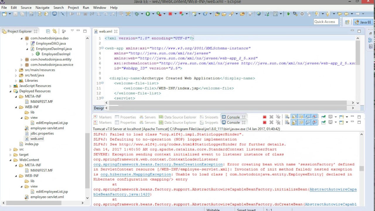 Spring Maven Hibernate   Running In Eclipse