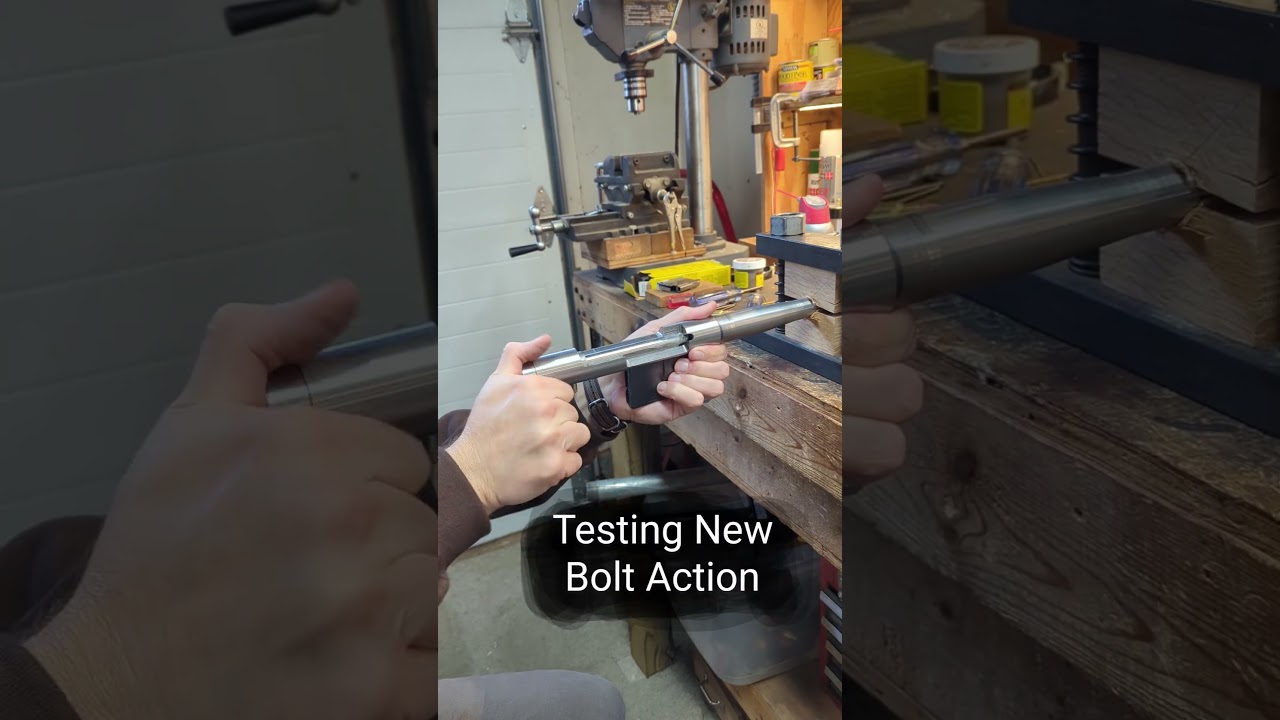 Testing a new 222 bolt action design. Hopefully it will have a Scout Rifle look