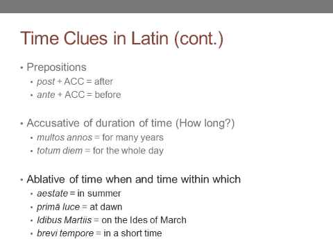 Chapter 39 - Time Clues in Latin