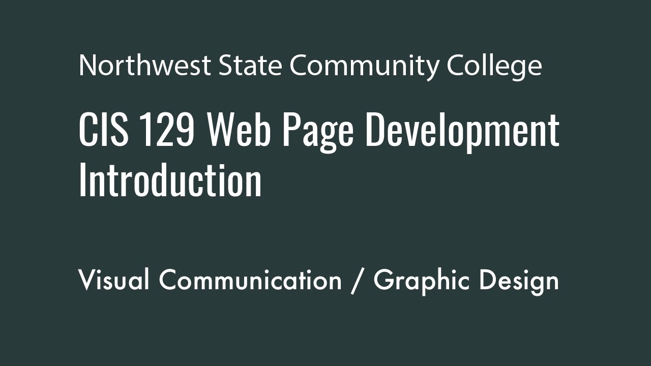 NSCC CIS 129 Web Page Development Information