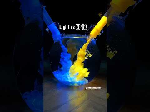 Light vs Night Blue and Yellow color mixing #satisfying #colormixing #color #paint