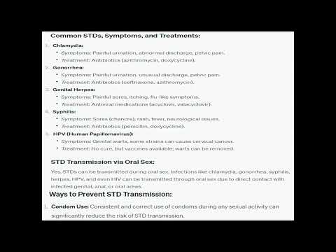 List, define, give symptoms, and treatments for 5 common STD's in the chart below