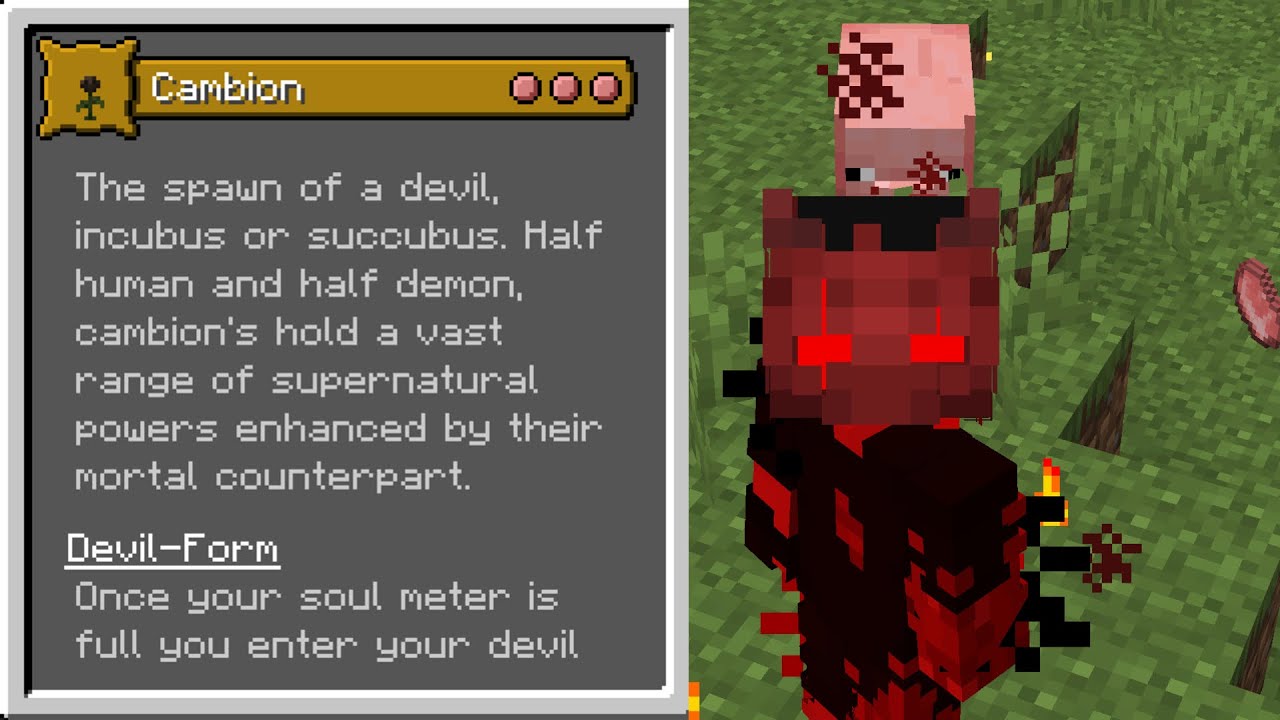 Minecraft Origins Mod: Cambion + Gluttony Data Pack