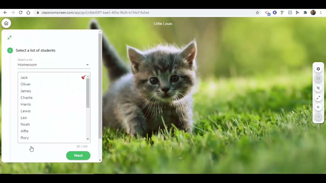 Group maker in Classroomscreen com