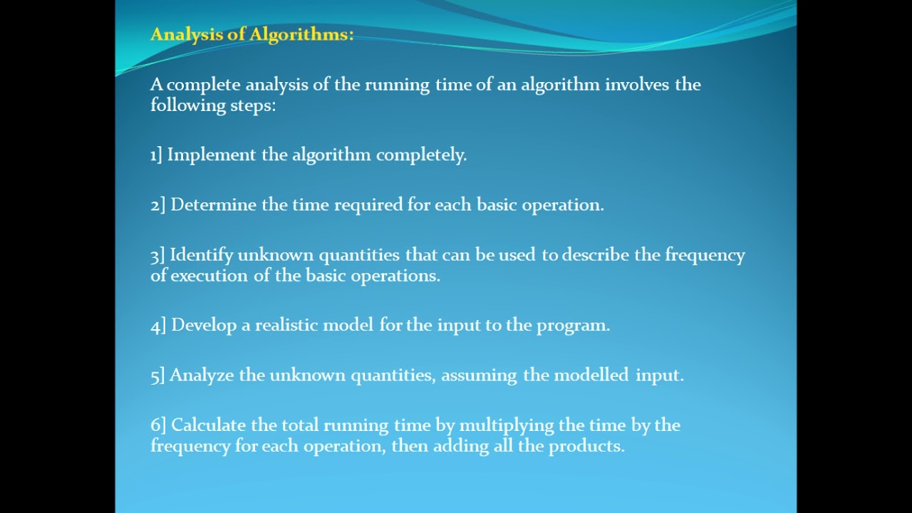 Power Point Presentation on Algorithm it's characteristics, analysis and asymptotic notation