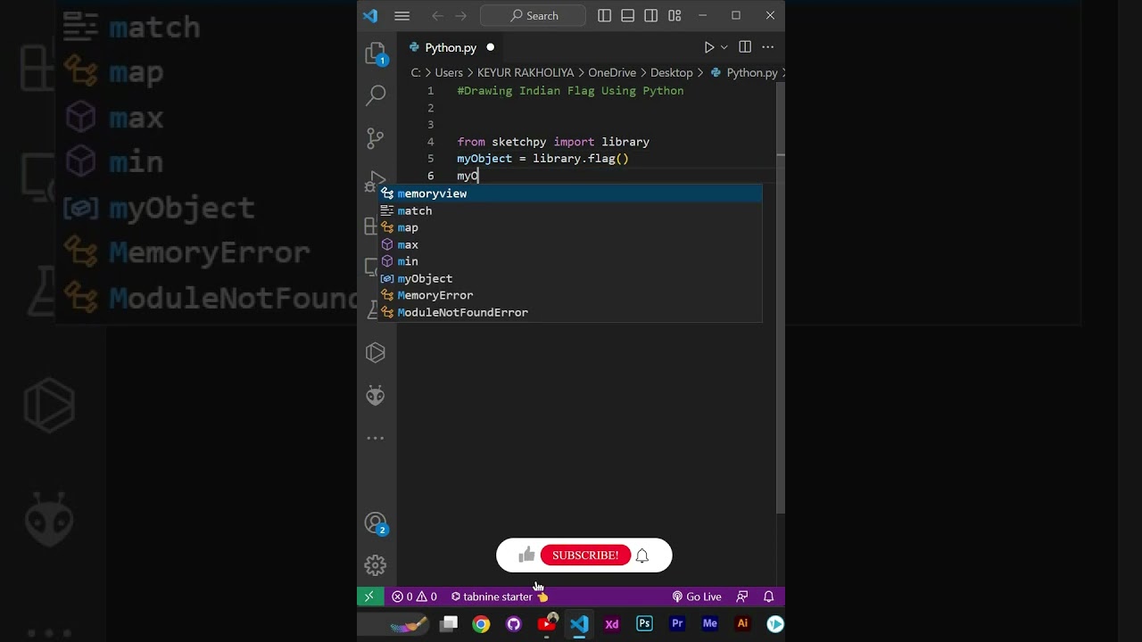 Create Indian Flag Using Python in 3 Lines of Code  #shorts