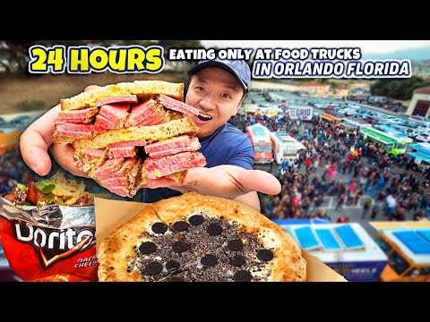 24 Hours Eating ONLY at FOOD TRUCKS in Orlando Florida