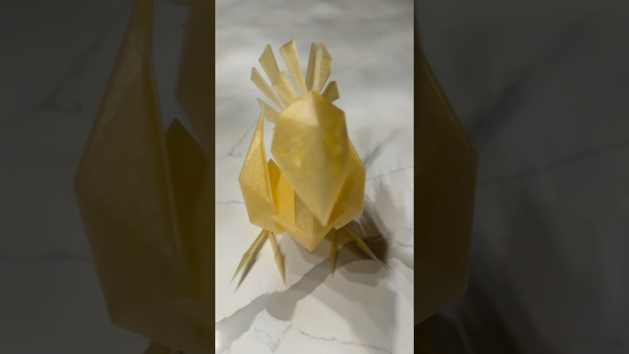 Golden Chocobo Final Fantasy Translucent filament 3D Print #3dprinting #chocobo #finalfantasy #mtg