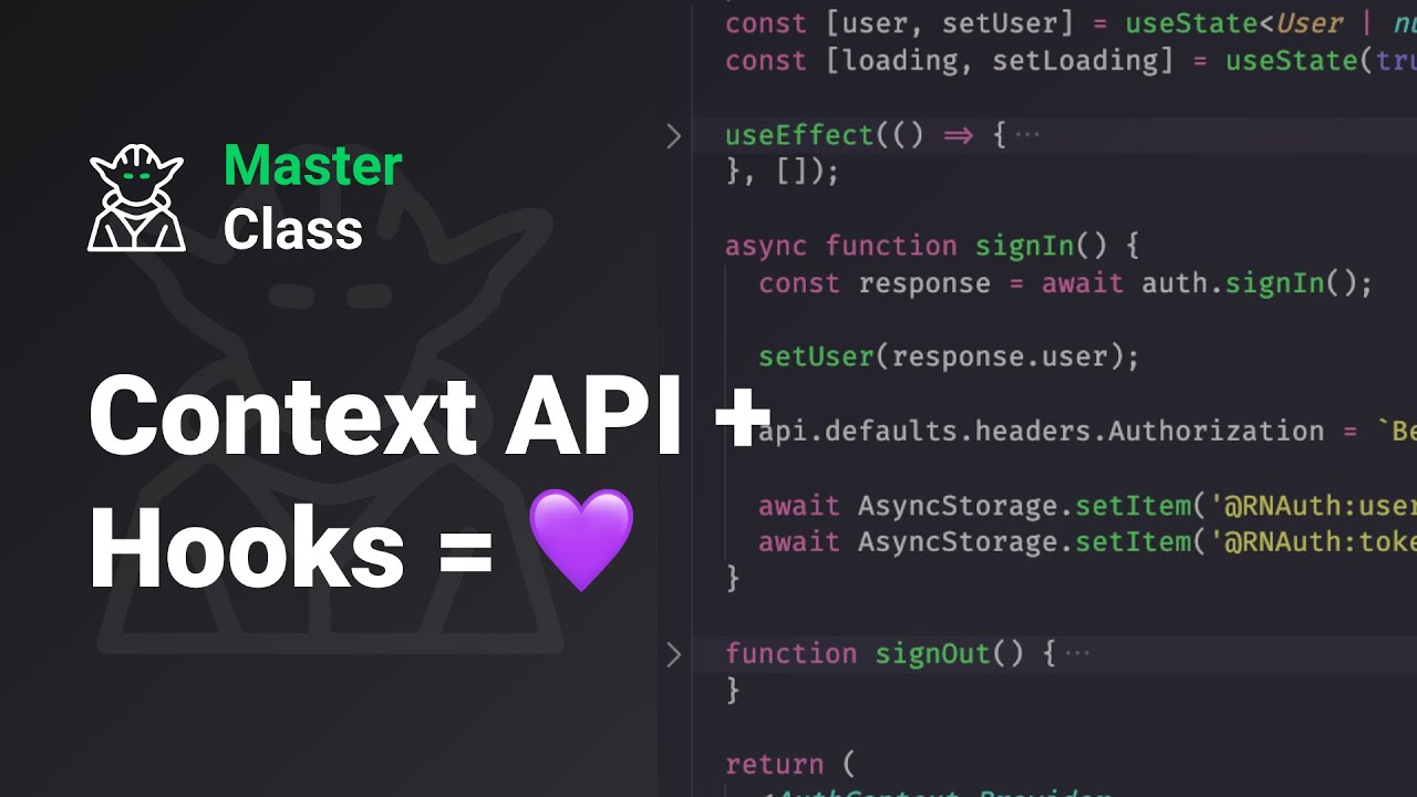 Autenticação no React Native / ReactJS com Context API & Hooks | Masterclass #12