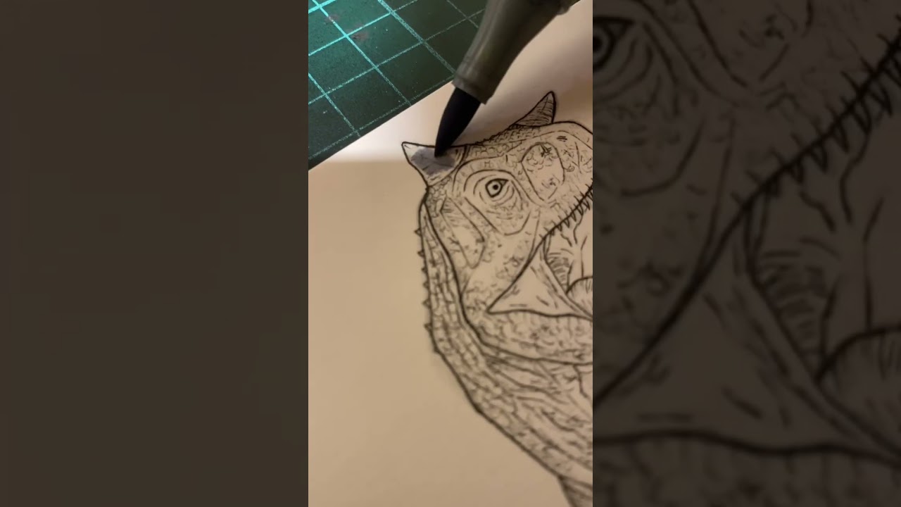 Drawing the Carnotaurus From Jurassic World Fallen Kingdom